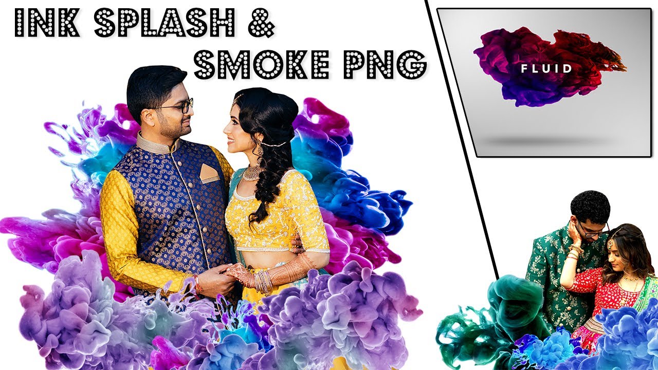 How to Photo & Text Design with Ink Splash, Photo Editing, Smoke Photo ...