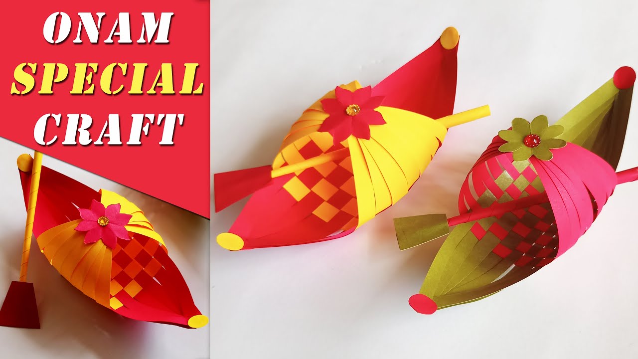 Easy Onam Special Craft | Onam Boat Making | Paper Boat | Onam Boat ...