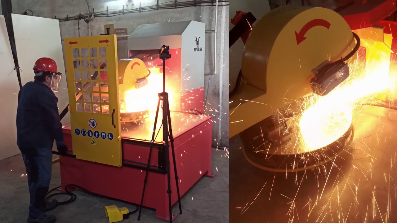 Gate and Riser cut off machine Raptor 500 - YouTube