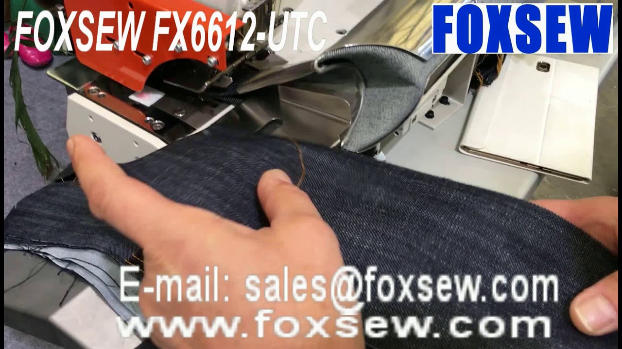 Automatic Waistband Attaching Machine for Jeans - YouTube