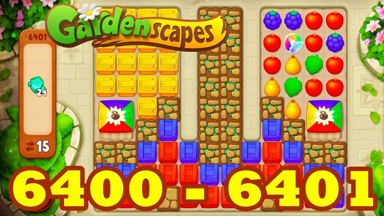 Gardenscapes Level 6400 - 6401 HD Walkthrough | 3 - match puzzle ...
