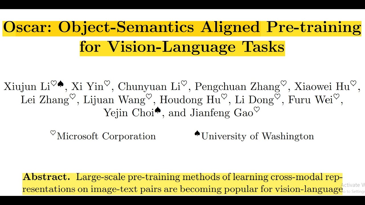 Oscar: Object-Semantics Aligned Pre-training for Vision-Language Tasks | AI ML CV | Paper ...