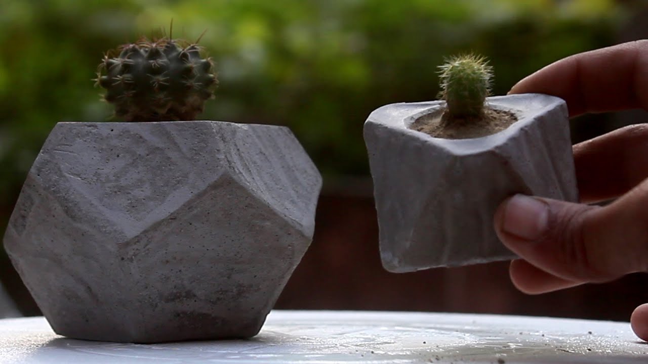 Geometric Concrete Planters made with Paper mould | DIY planter | DIY ...
