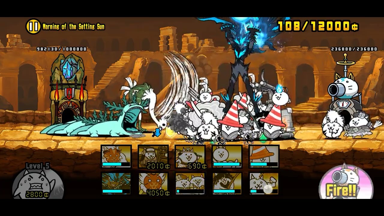 Warning of the Setting Sun 2 star - the battle cats - YouTube