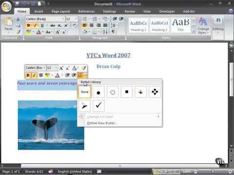 Microsoft Word 2007 ENG TB 01 04 Using the Mini Toolbar - YouTube