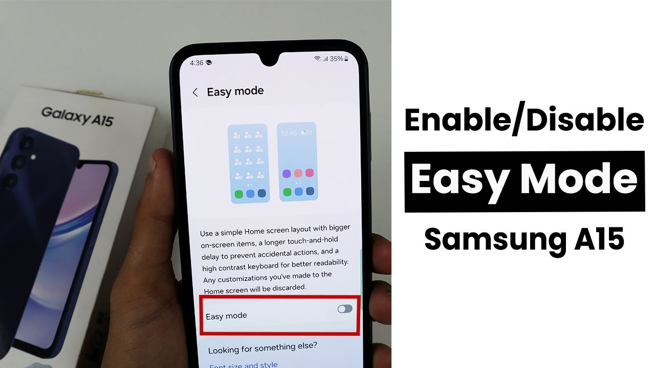 Enable Easy Mode In Samsung A15 | Setup Easy Mode - YouTube