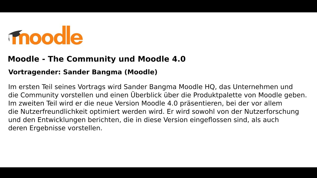 Moodle - The Community und Moodle 4.0 - YouTube