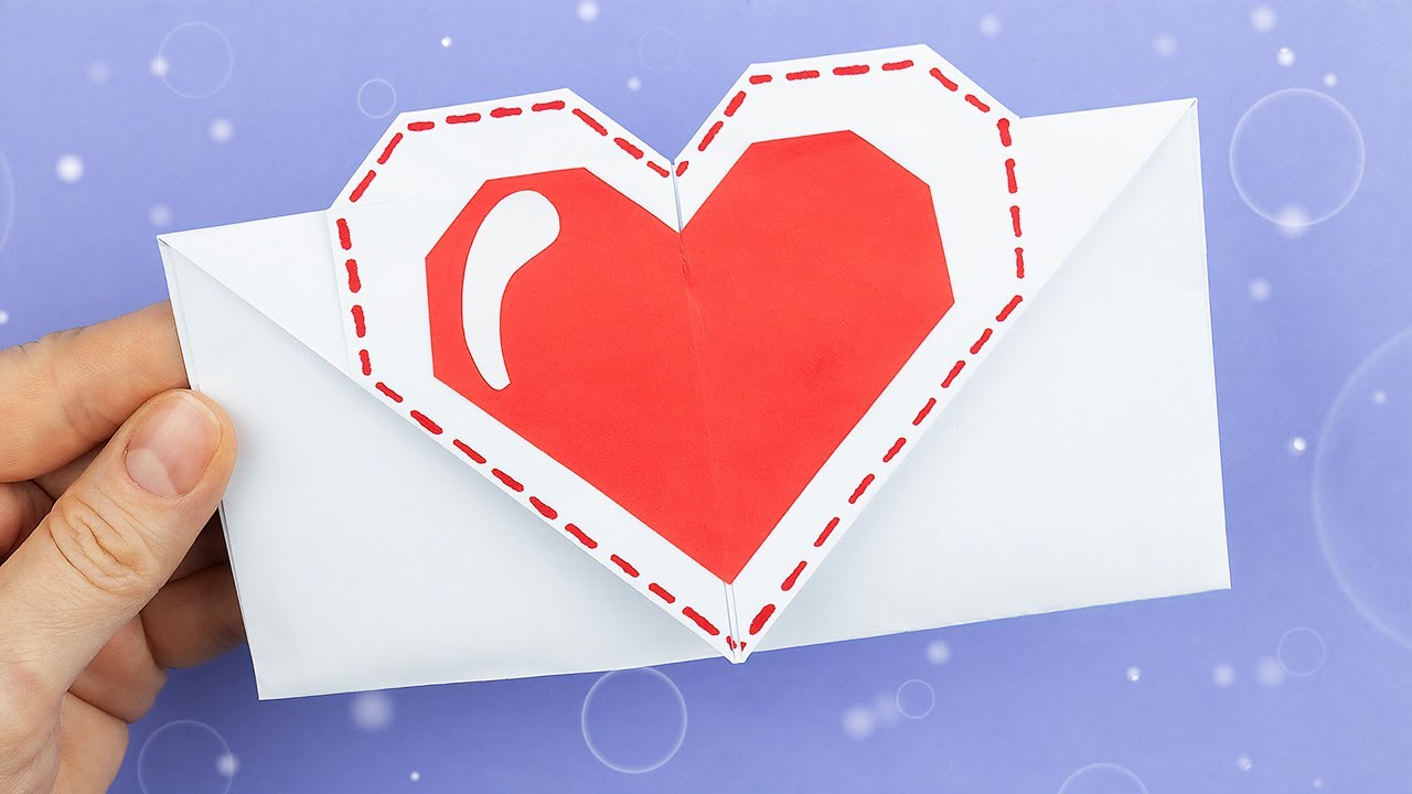 How To Make Envelope With Heart: Origami Valentine's Day Love Letter ...