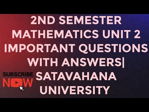 2nd semester mathematics unit 2 important questions with answers 👍🏻 ...