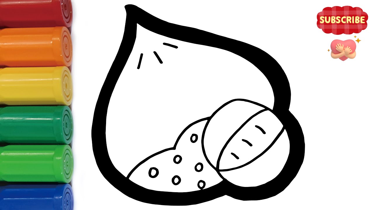 How to draw a Chestnut ? | Drawing and Coloring for Kids & Toddler ...