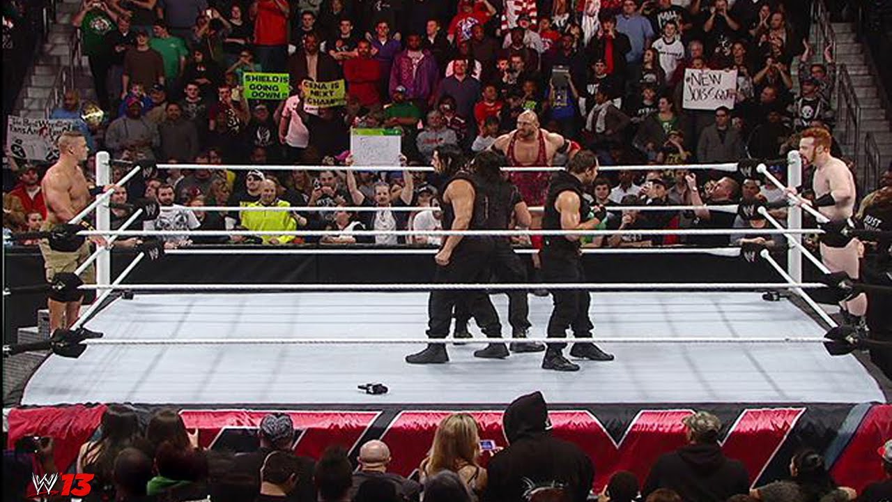 WWE RAW 2/4/13 John Cena, Ryback & Sheamus Attack The Shield ( Review ...