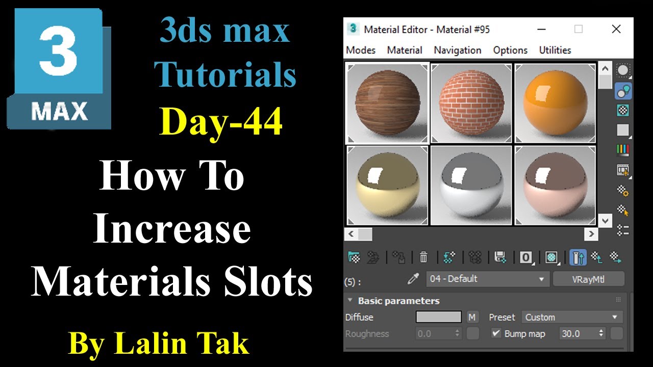 #44| How to increase Material Slots In 3ds Max| 3ds Max Tutorials For Beginners| VRay For ...