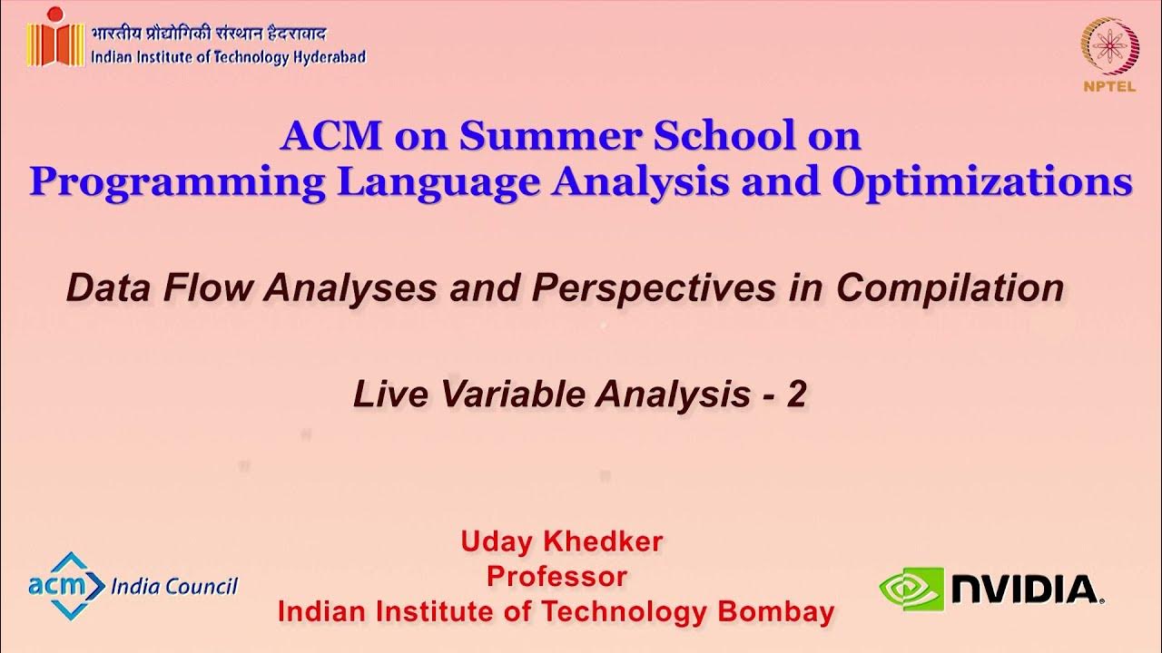 Polyhedral Compilation and Loop Optimizations - Live Variable Analysis - 2 - YouTube