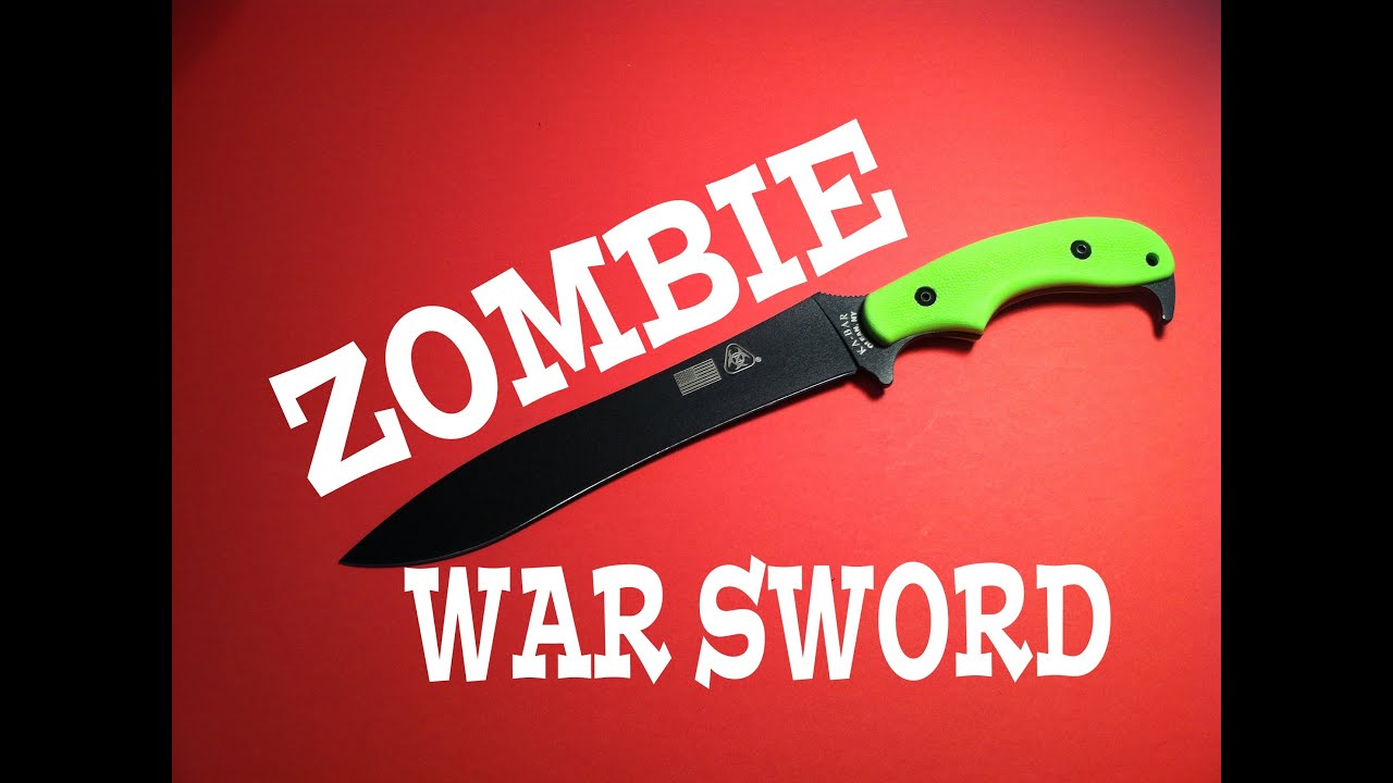 Ka-Bar Zombie War Sword Knife Review USA MADE - YouTube