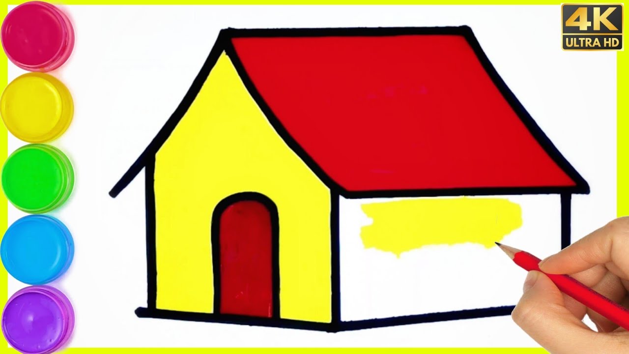 Ghar ka Drawing || How to draw house Drawing || Easy to draw a house ...