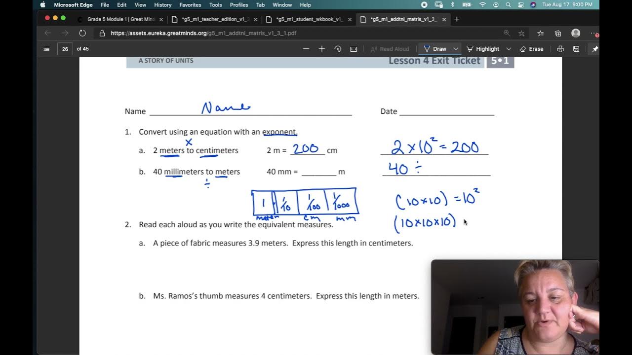 Eureka Math Grade 5 Module 1 Lesson 4 Exit Ticket - YouTube