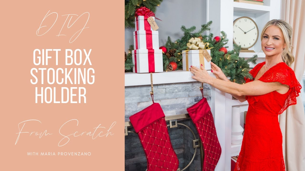 DIY Christmas Gift Box Stocking Holder - YouTube