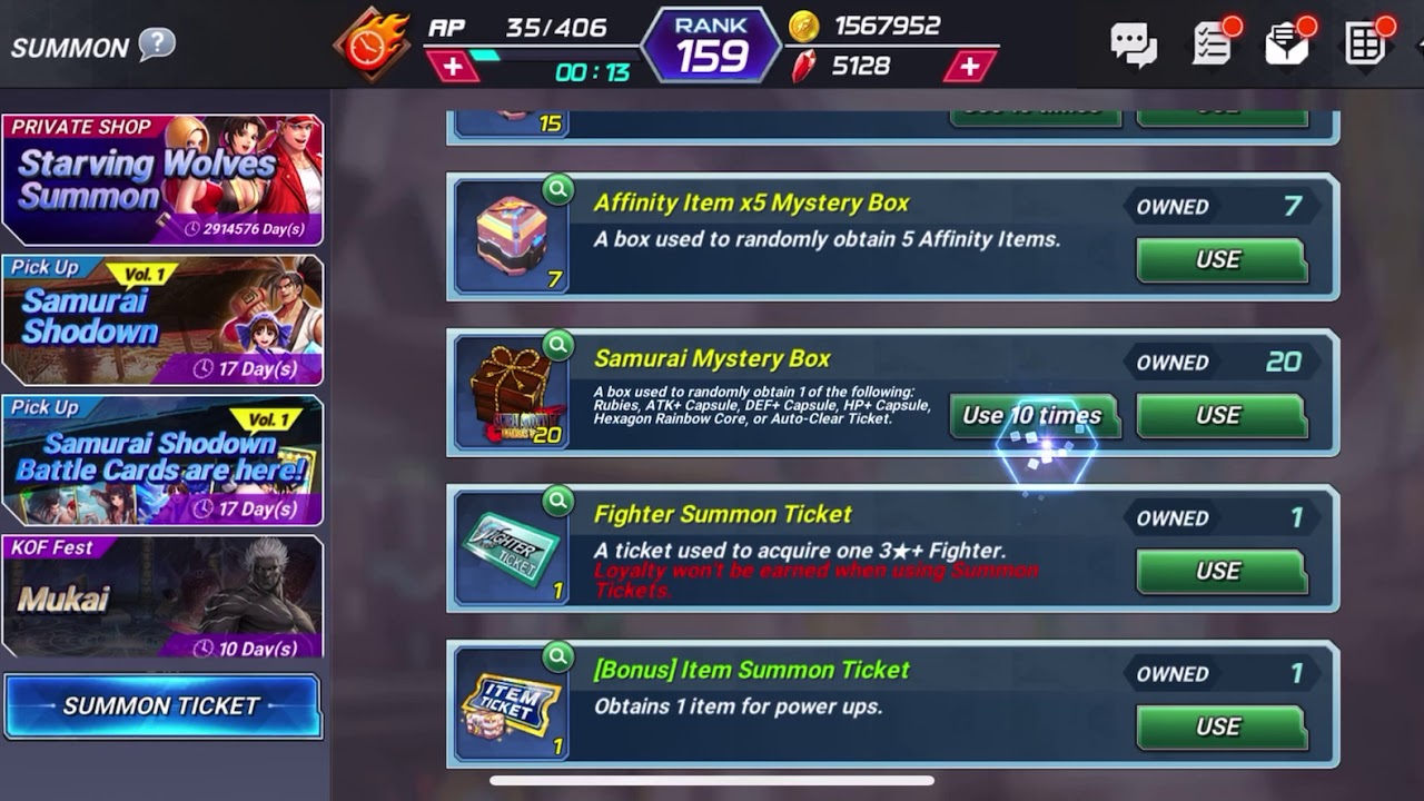 KoF All Star - Samurai Mystery Box? Full of rubies !!! - YouTube