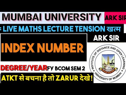 Q3 Index Number L,P,F,CLI 20 marks MatHs fybcom sem 2 University paper solution ARK sir - YouTube