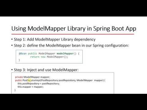 Entity To DTO Conversion using ModelMapper in Spring Boot Application - YouTube