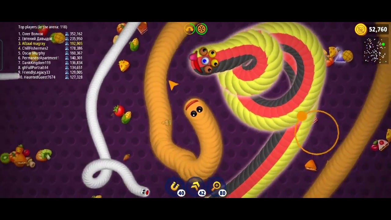 Worms zone #Gameplay #big food for #biggest Snake #Afzaal Magray #1M ...