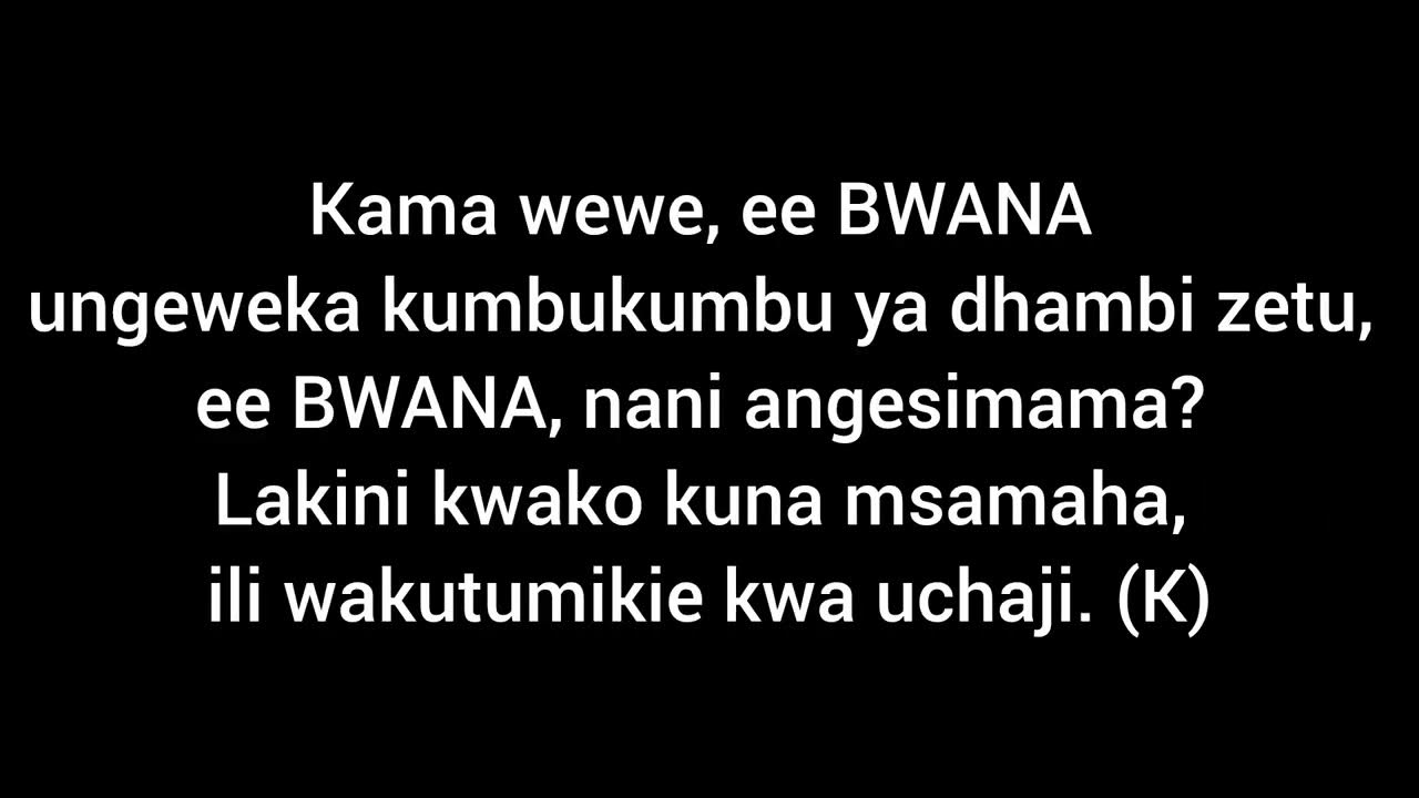 KWA BWANA KUNA FADHILI - YouTube