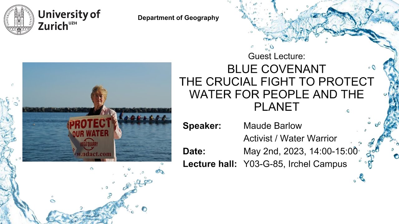 Think Blue! Lecture by Maude Barlow at Zurich University - YouTube