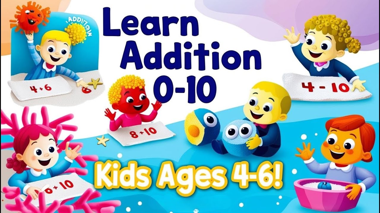 Learn Addition 0-10 | Fun Math Video for Kids Ages 4-6! - YouTube