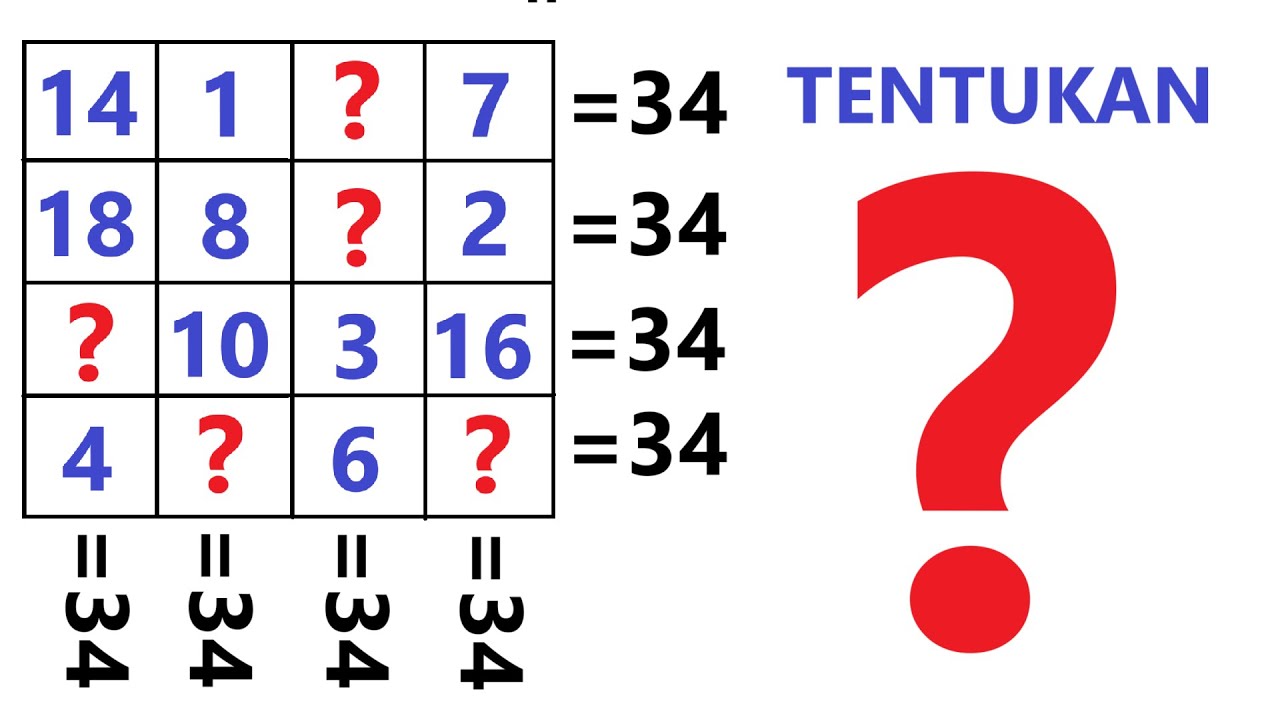 Game Matematika Paling Populer Tebak Angka 16 Kotak - YouTube