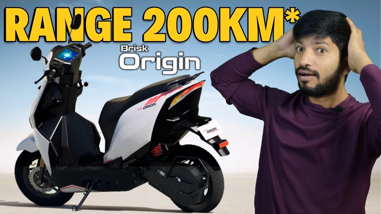 Brisk EV Origin Electric Scooter Launched with 200km Range🤯 - YouTube
