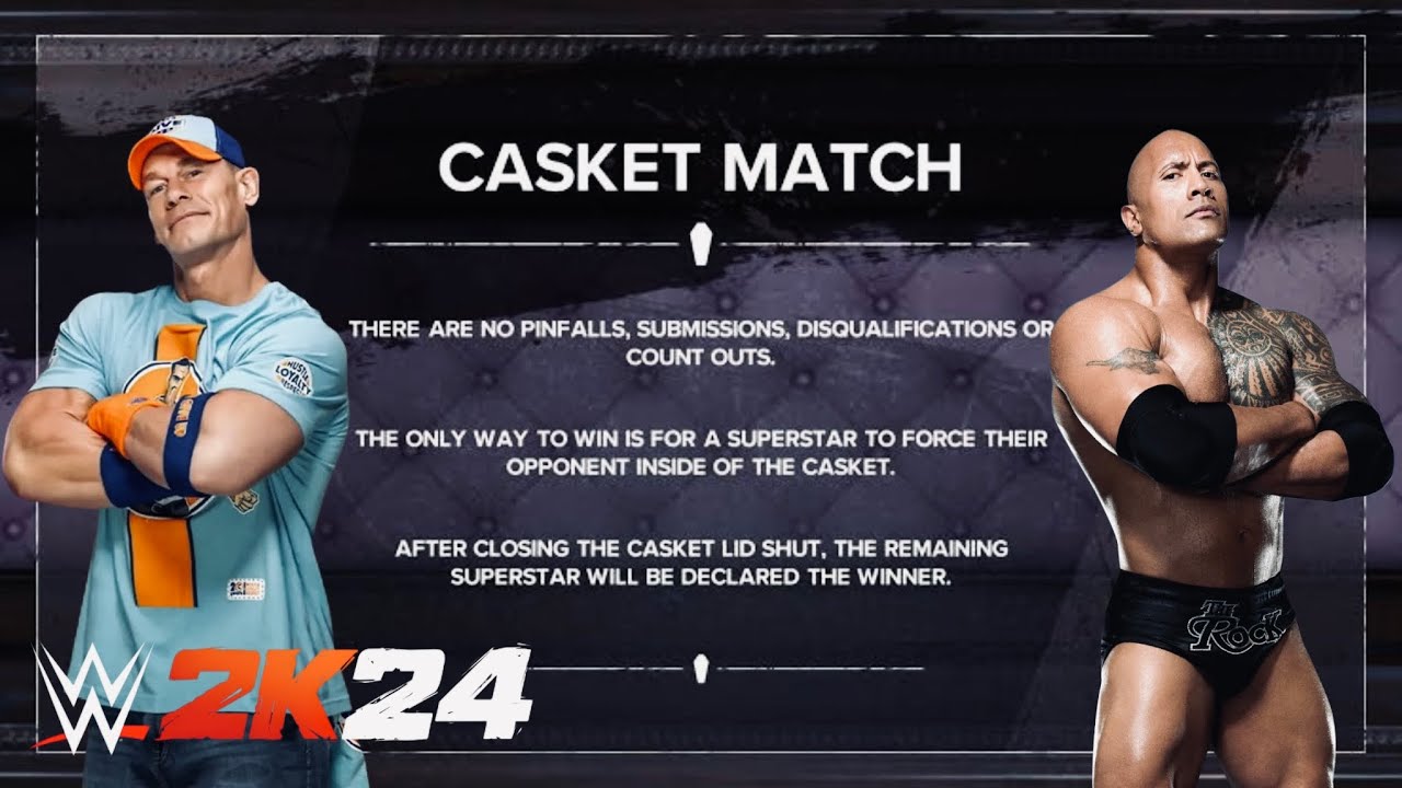 WWE 2K24 - The Rock vs John Cena ( Casket Match ) - Gameplay (PC UHD ...