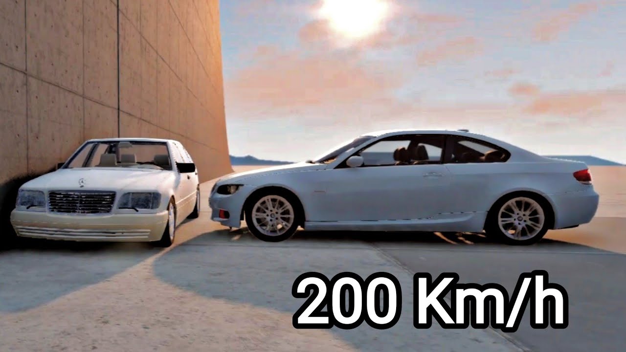 Mercedes Benz W140 vs Bmw 325i e92 Series 💥 200 km/h 💥 BeamNG.drive ...