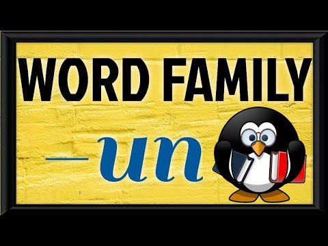 Word family "un" for kids. Rhyming words ending with un. Phonics for ...