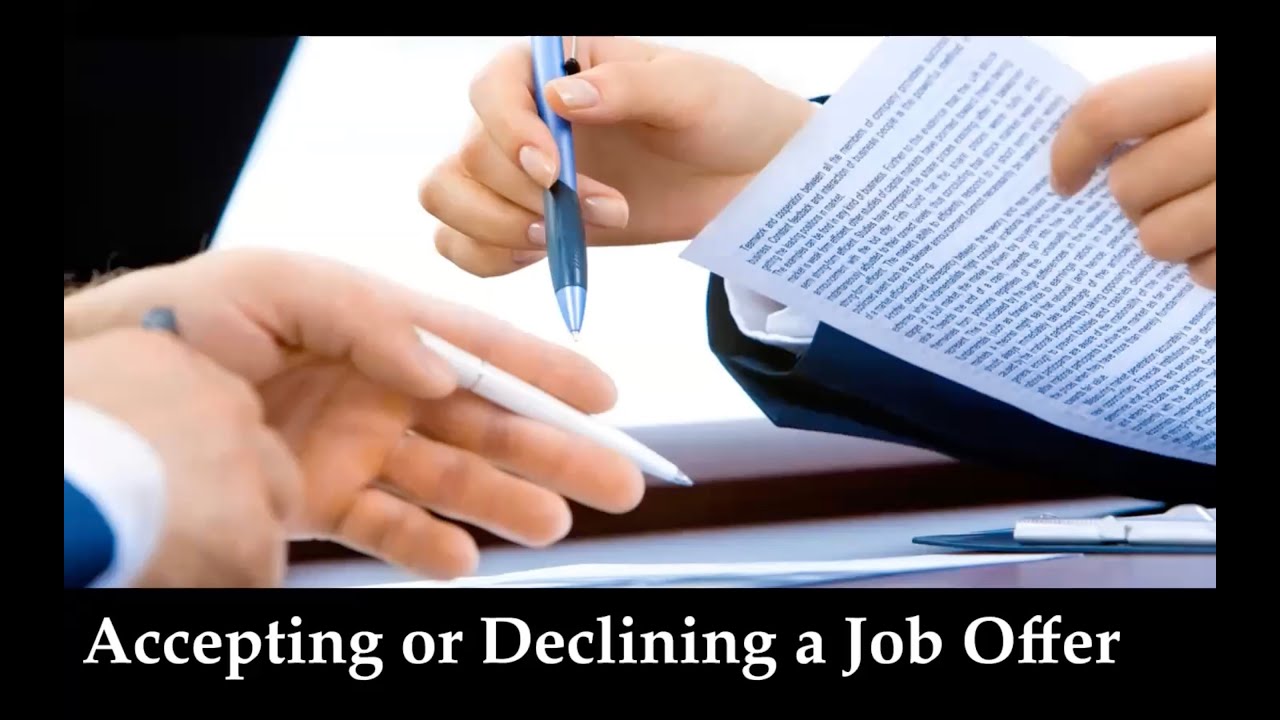 Accepting and Declining Job Offers - YouTube