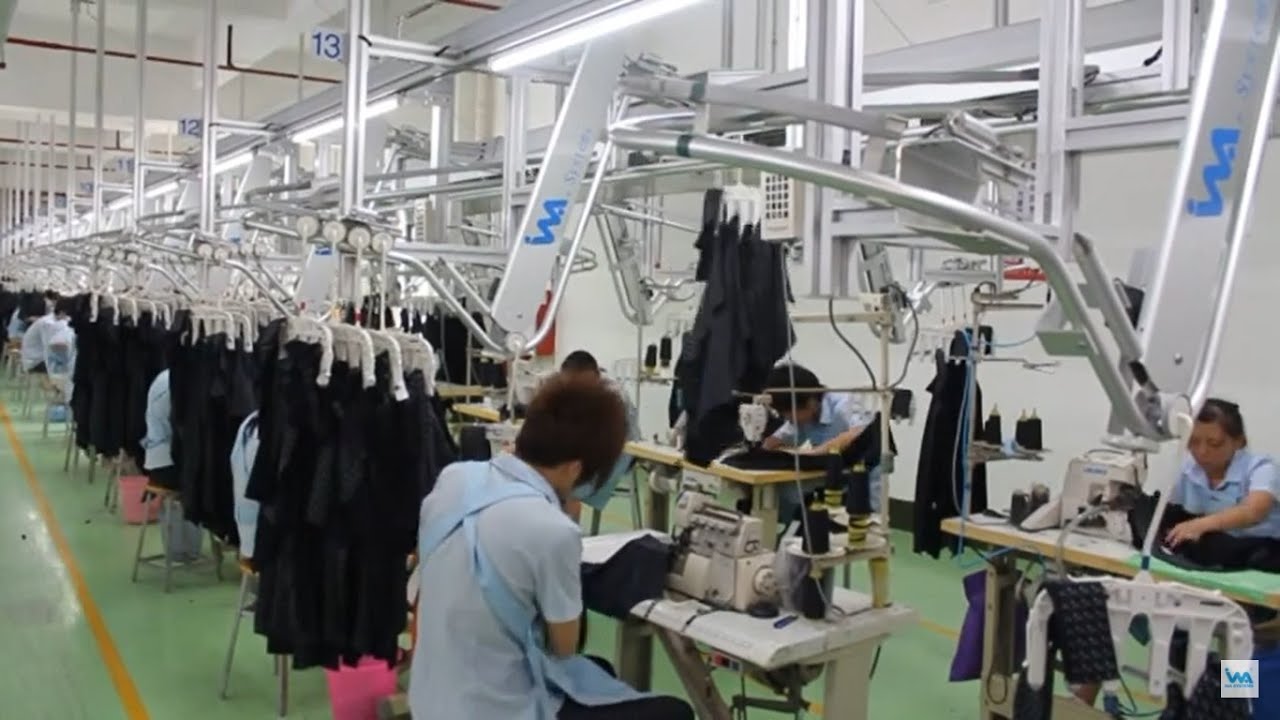 Polo Shirts Production - INA Hanger System - YouTube