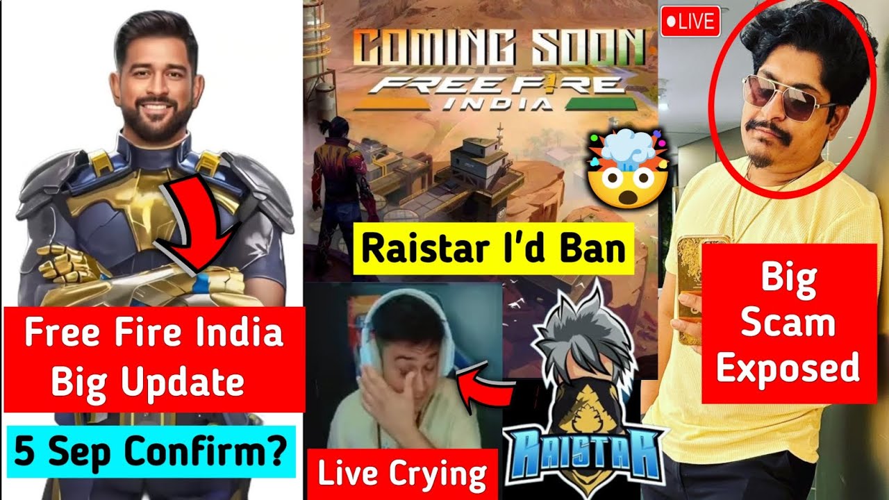 SHOCKING 🤯 - Free Fire India Confirm 5 Sep?, Raistar I'd Ban Exposed ...
