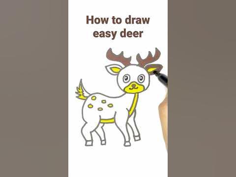 How to draw easy deer for kids , steo by step drawing #drawingtutorial ...