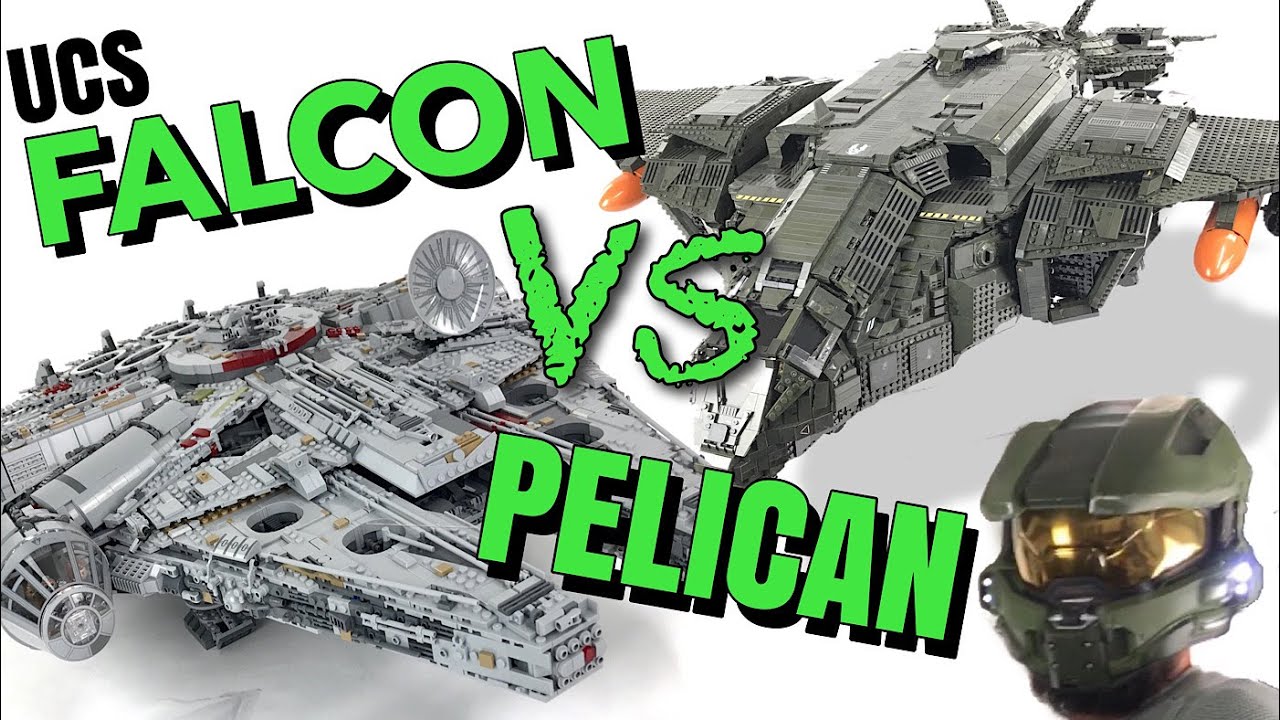 UCS STAR WARS Millennium Falcon VS Halo Ultimate Pelican Dropship MOC ...