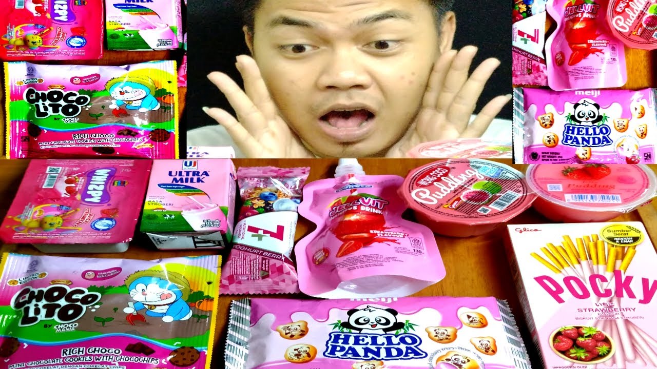 ASMR CEMILAN SERBA PINK RASA SUSU ULTRA STRAWBERRY, CHOCOLITO, HELLO ...