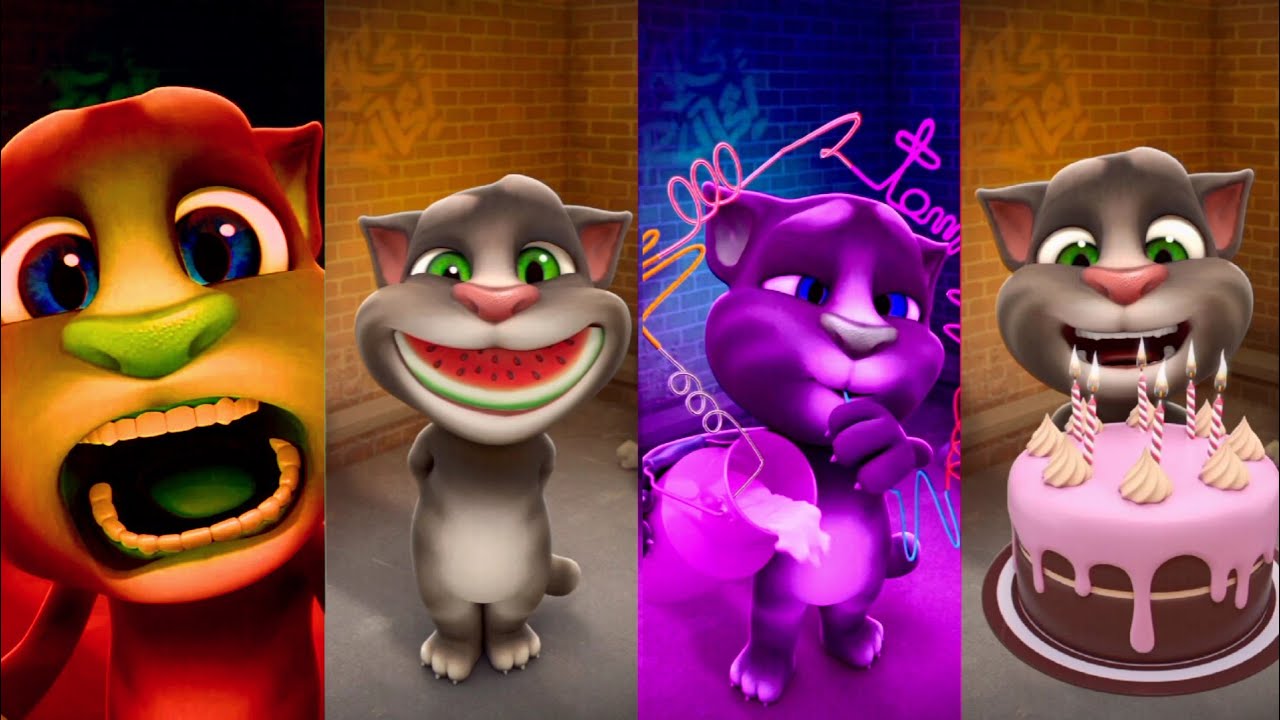 my talking tom cat game game tom Colors happy birthday Gameplay video ...