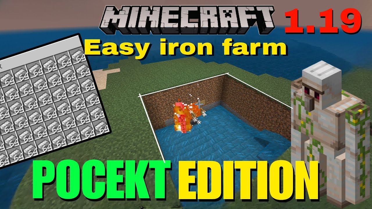 How to make a iron farm in Minecraft PE 1.19 - YouTube
