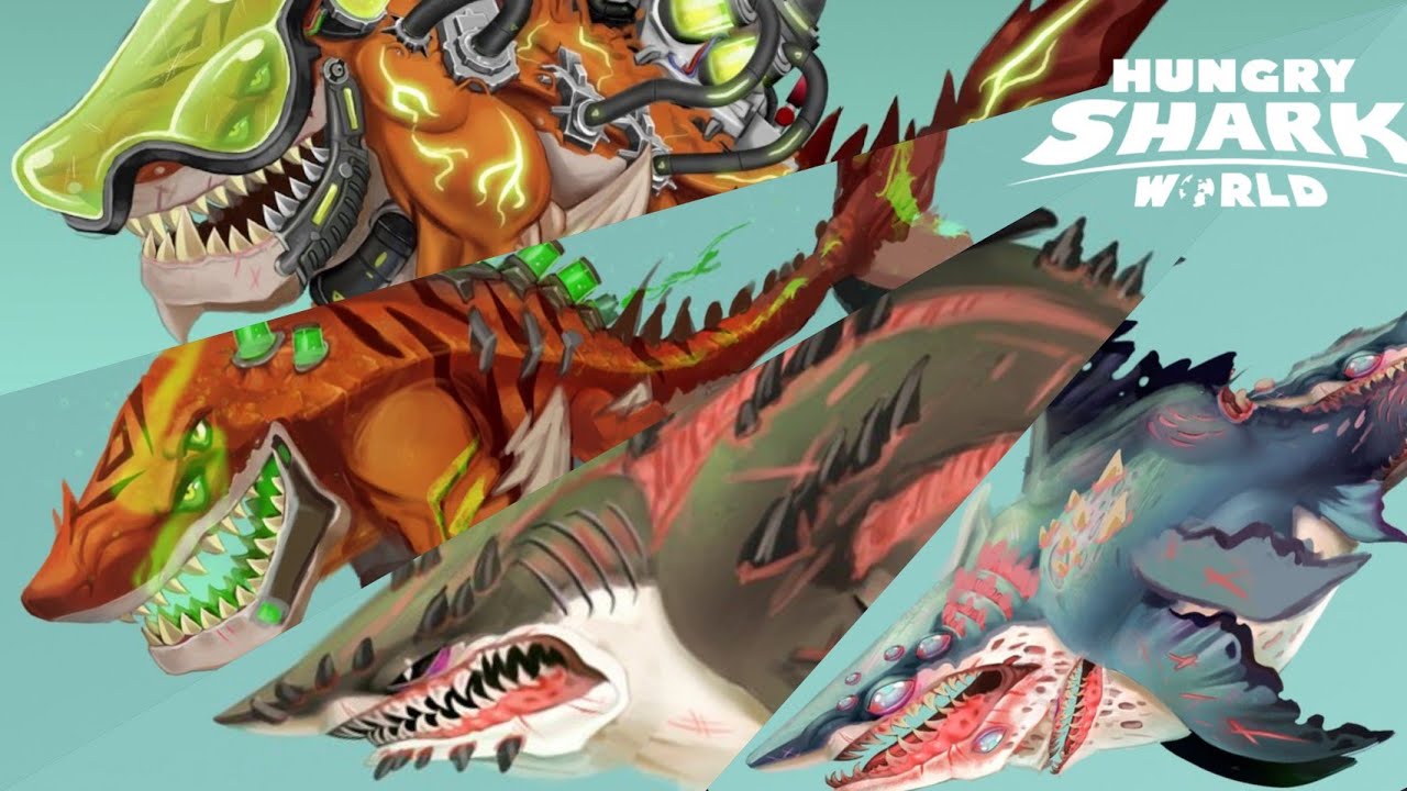 Megalodon + Zombie Shark + Atomic Shark Mutated (What if Sharkjira ...