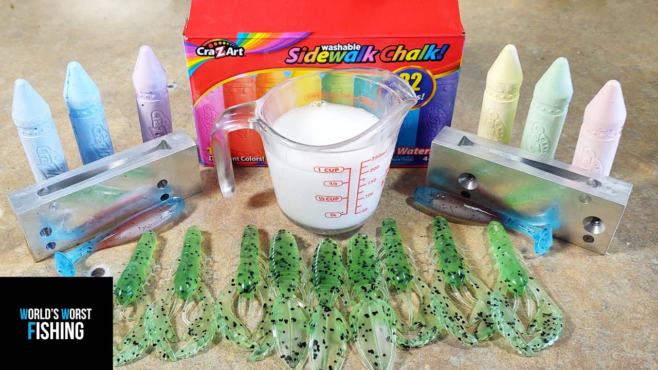 Using SIDEWALK CHALK To Make Fishing Lures?? It Works! - YouTube