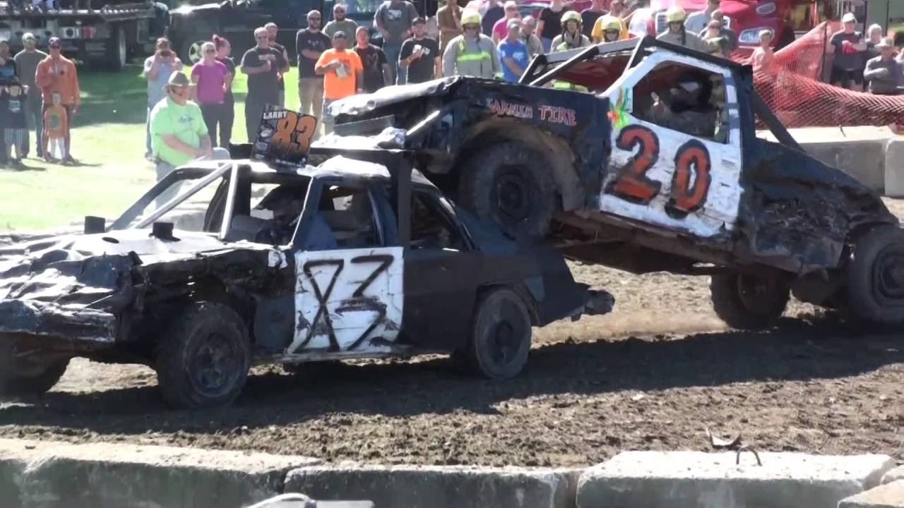 Petrolia Fair Demolition Derby 2016 | Pro Mod Trucks (Plus 1 Car) - YouTube