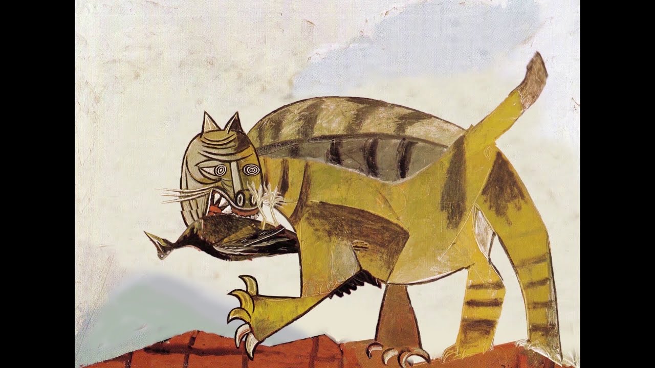 PABLO PICASSO: Gato devorando un pájaro (Pintura animada) - YouTube