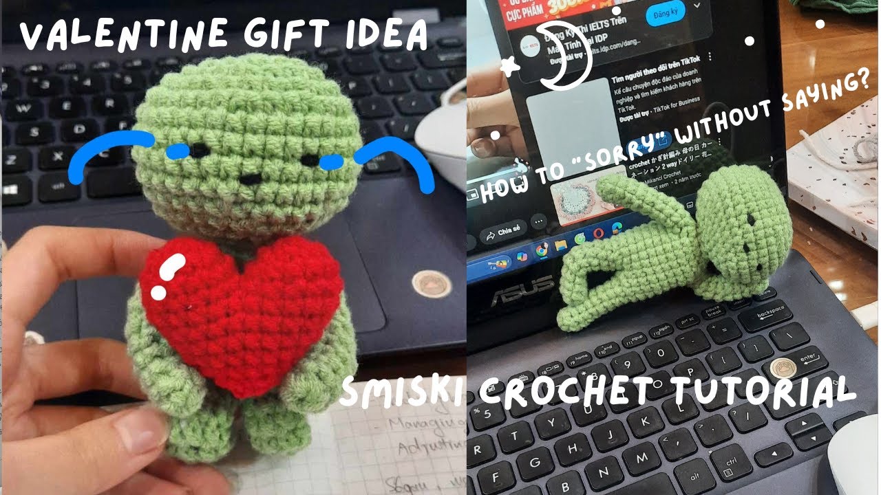 How to crochet Smiski | Valentine gift idea | Smiski amigurumi keychain ...