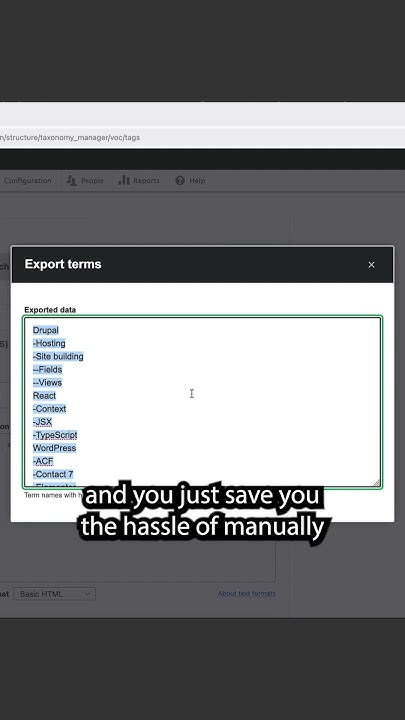 Export, Search and Delete Terms using Taxonomy Manager in Drupal - YouTube