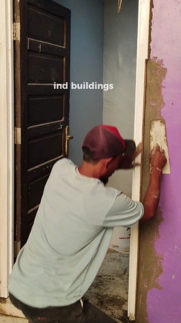 Door frame plastering method #building #construction #satisfying - YouTube