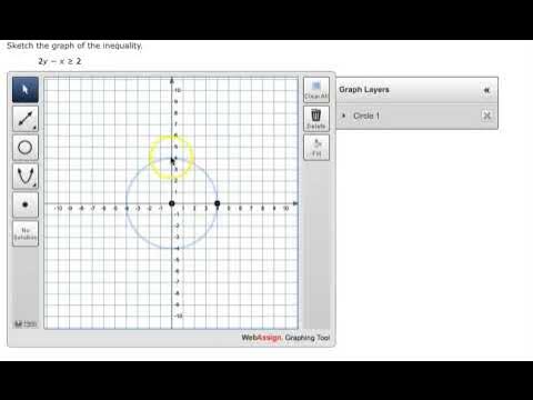 Graphing Using the Cirlce Tool on WebAssign - YouTube