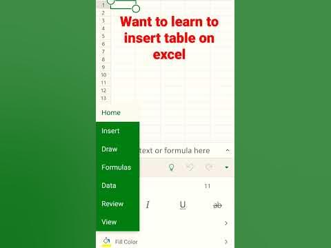 How to Insert a Table in Excel - YouTube